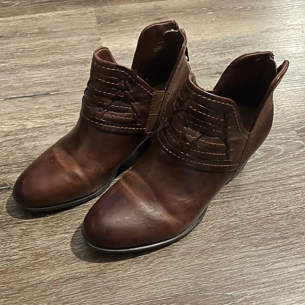 Earth “Merlin” Brown Distressed Booties - Gem
